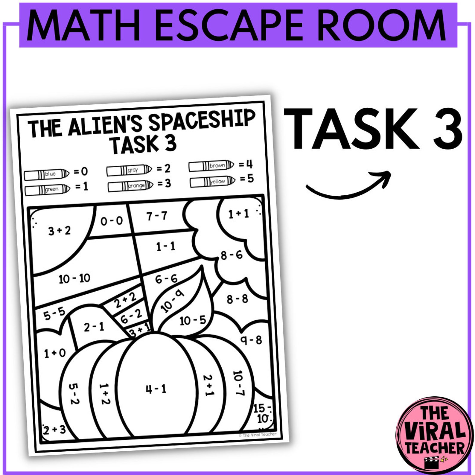 Alien Spaceship Math Escape Room: Addition & Subtraction (PDF Pattern ...