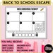 Escape Room for Kids, Back to School Escape Room Printable Puzzle Game ...