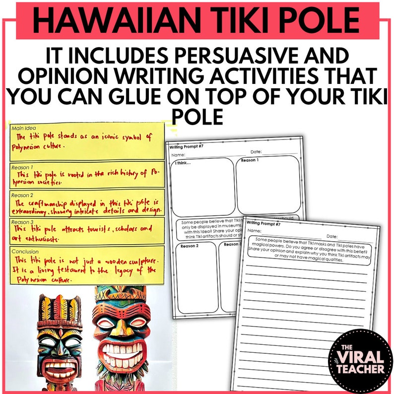 Build a Hawaiian Tiki Pole and Mask Craft and Writing AAPI Activity ...