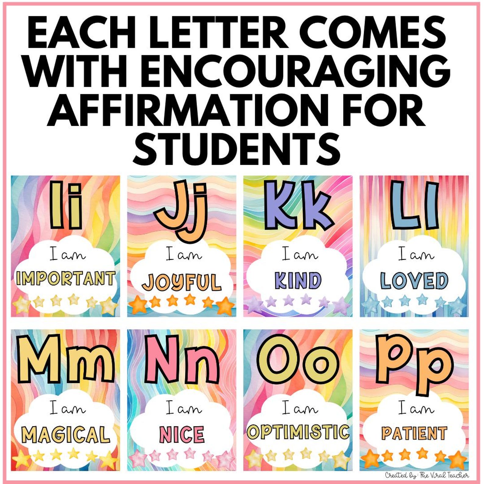 Alphabet Posters, Affirmation Alphabet Posters Bulletin Board Display ...