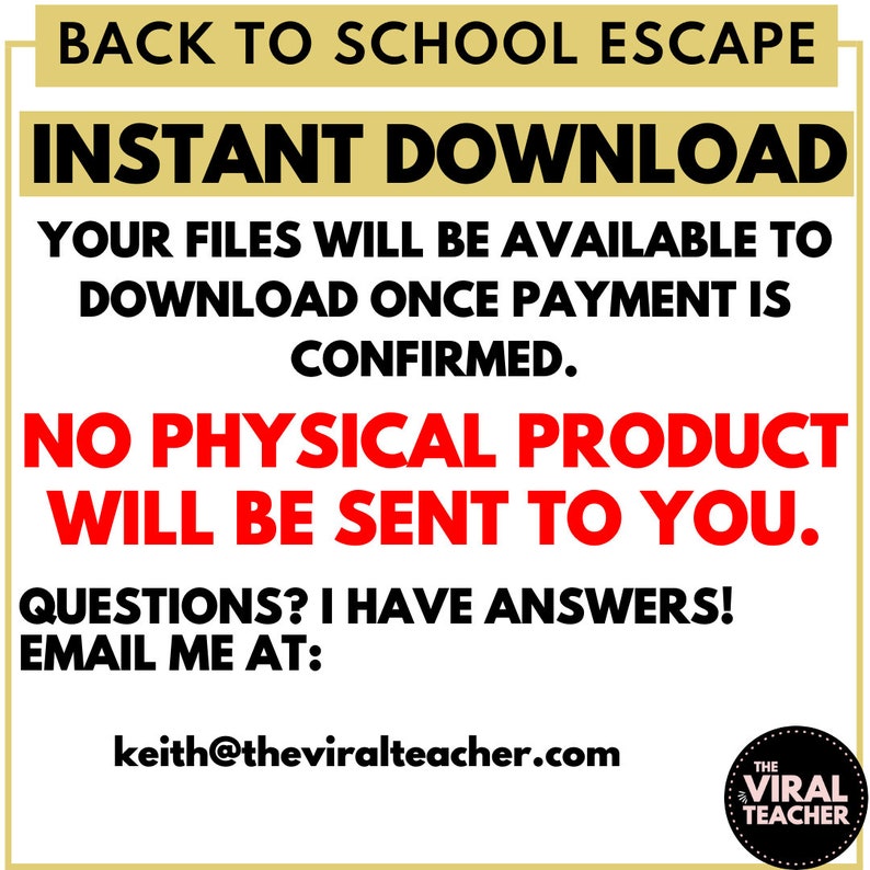 Escape Room for Kids, Back to School Escape Room Printable Puzzle Game ...