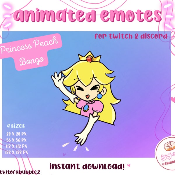 Princess Peach Twitch Emotes Etsy