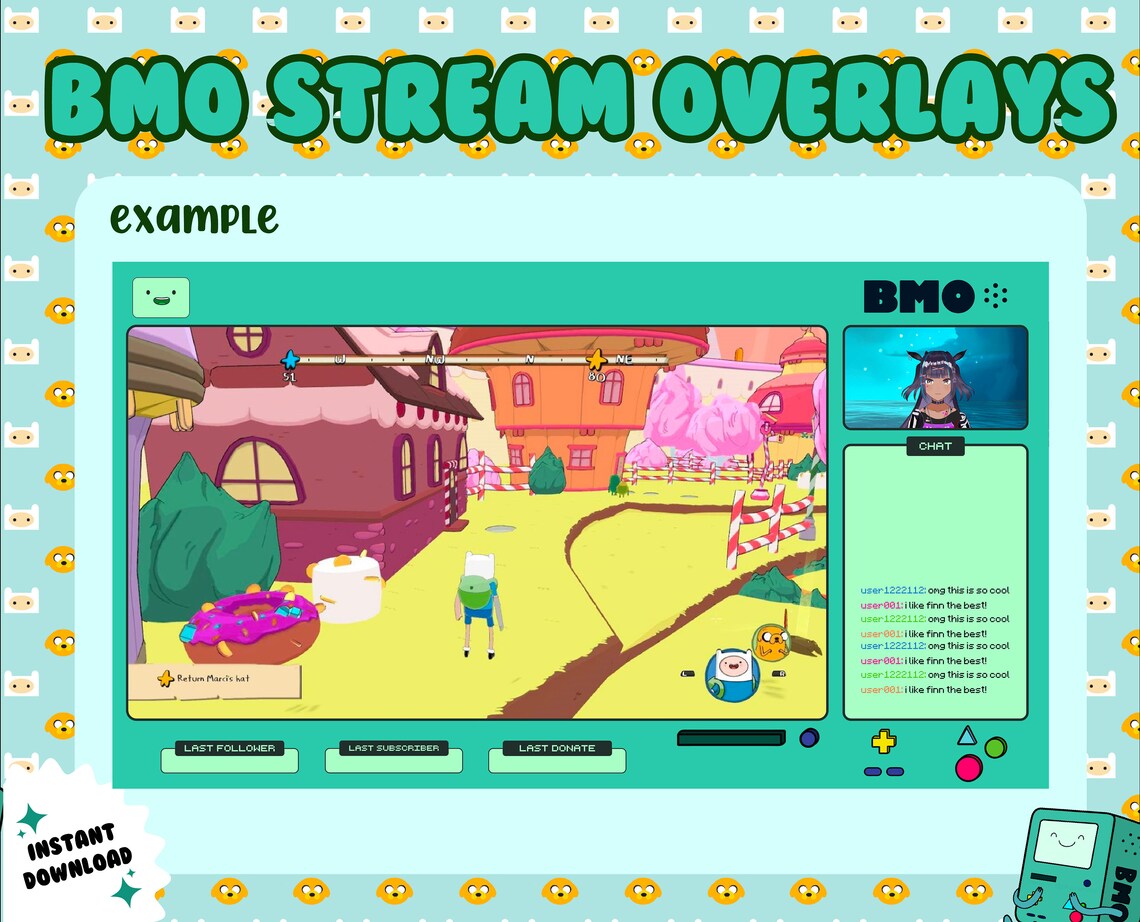 Adventure Time BMO Cute Stream Overlay for Streaming / - Etsy