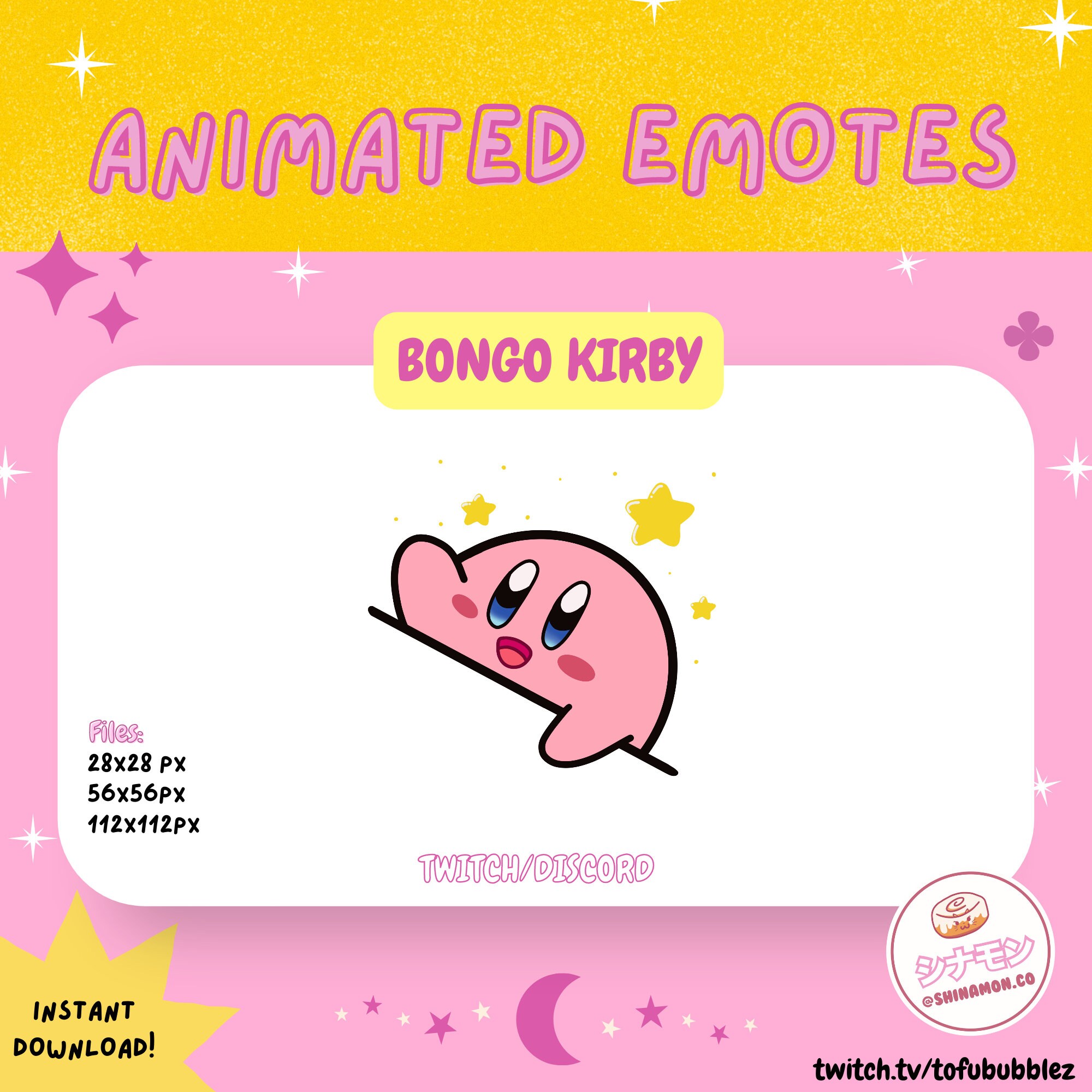 Animated Bongo Kirby Emote | Twitch Sub Badges | Streaming | Emotes ...