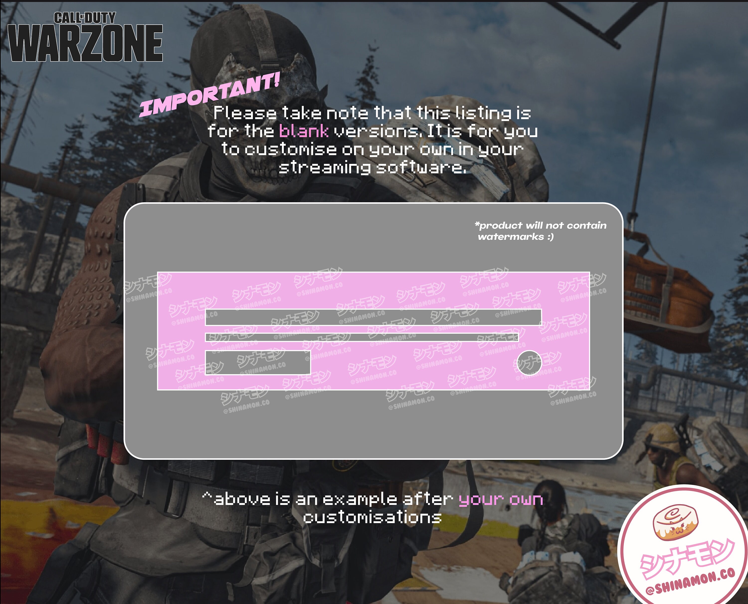 Pink Warzone HUD Health Bar Overlay for Streaming, Twitch, OBS Studio ...