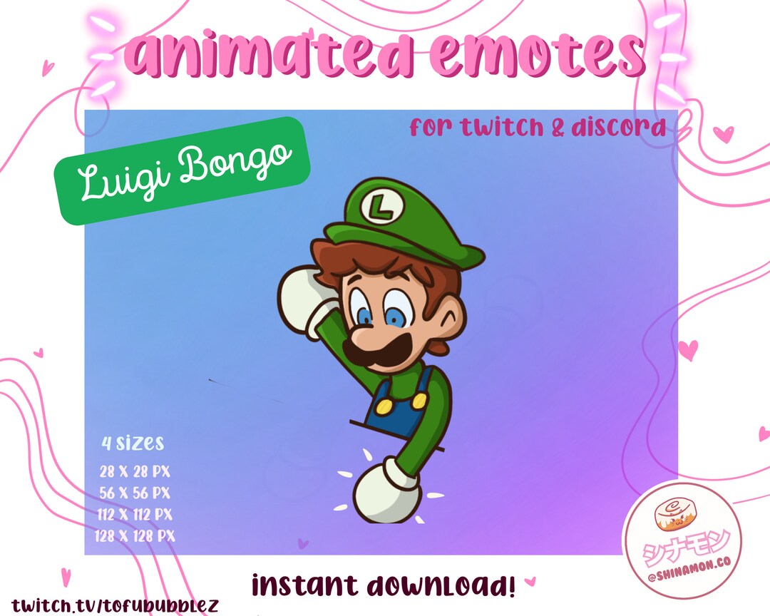 Animated Luigi Bongo Emote | Twitch Sub Badges | Streaming | Emotes ...