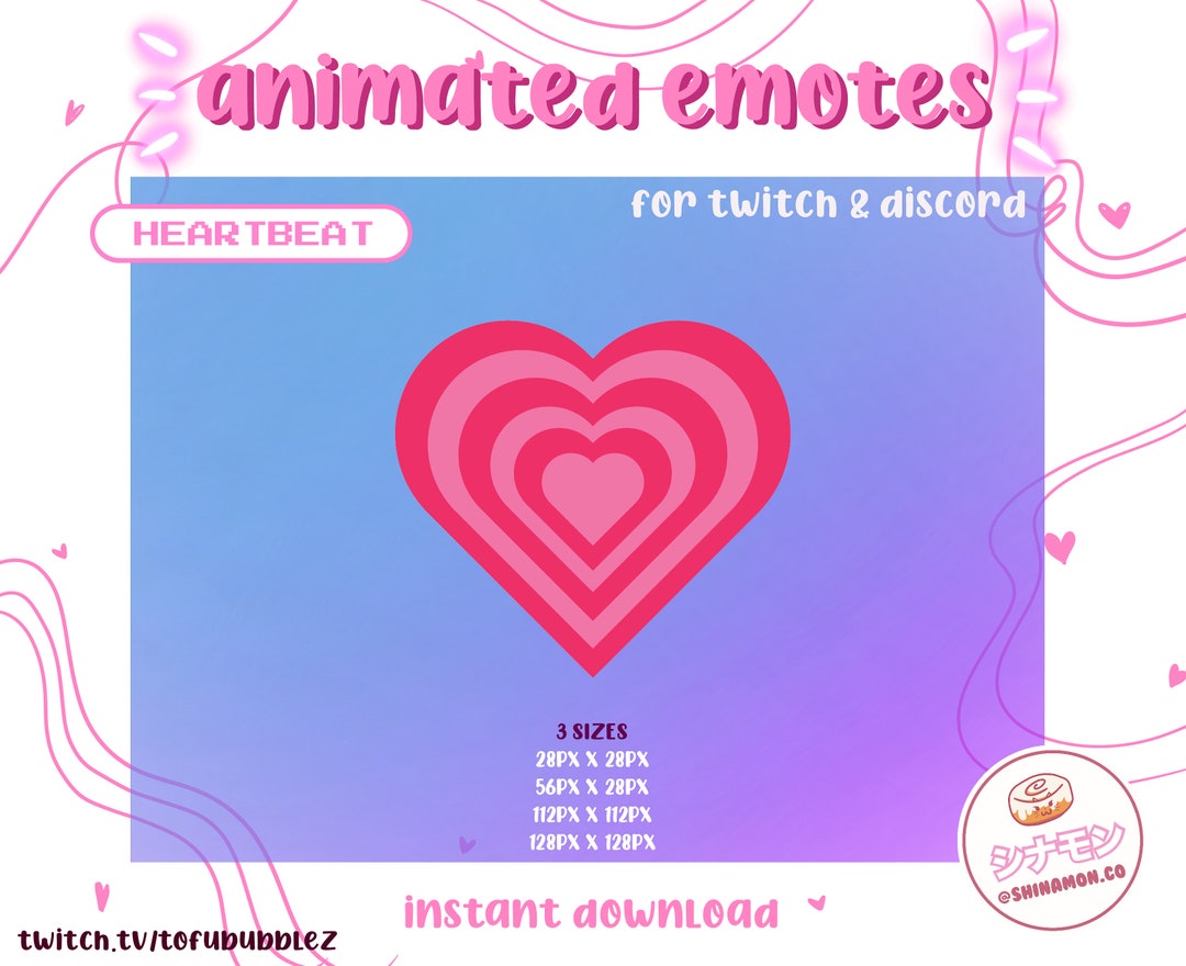 Heartbeat Pulse Pink Animated Emote Twitch Sub Badges Heart Beat Love ...