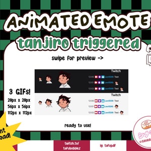 Demon Boy Triggered Angry Oni Animated Emote / Tanj*ir*o Cute Anime ...