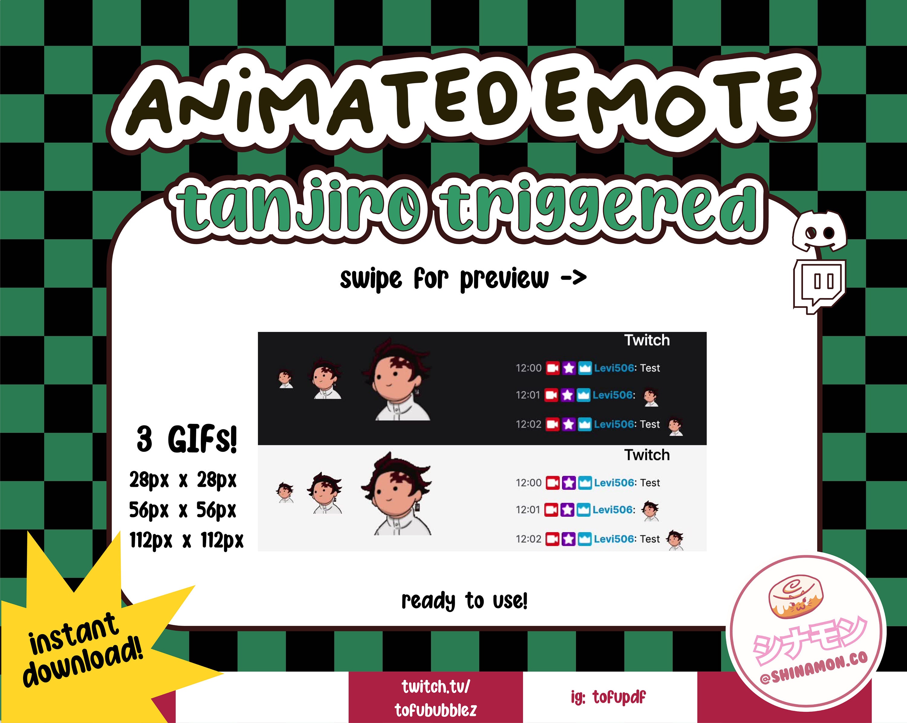 Demon Boy Triggered Angry Oni Animated Emote / Tanj*ir*o Cute Anime ...