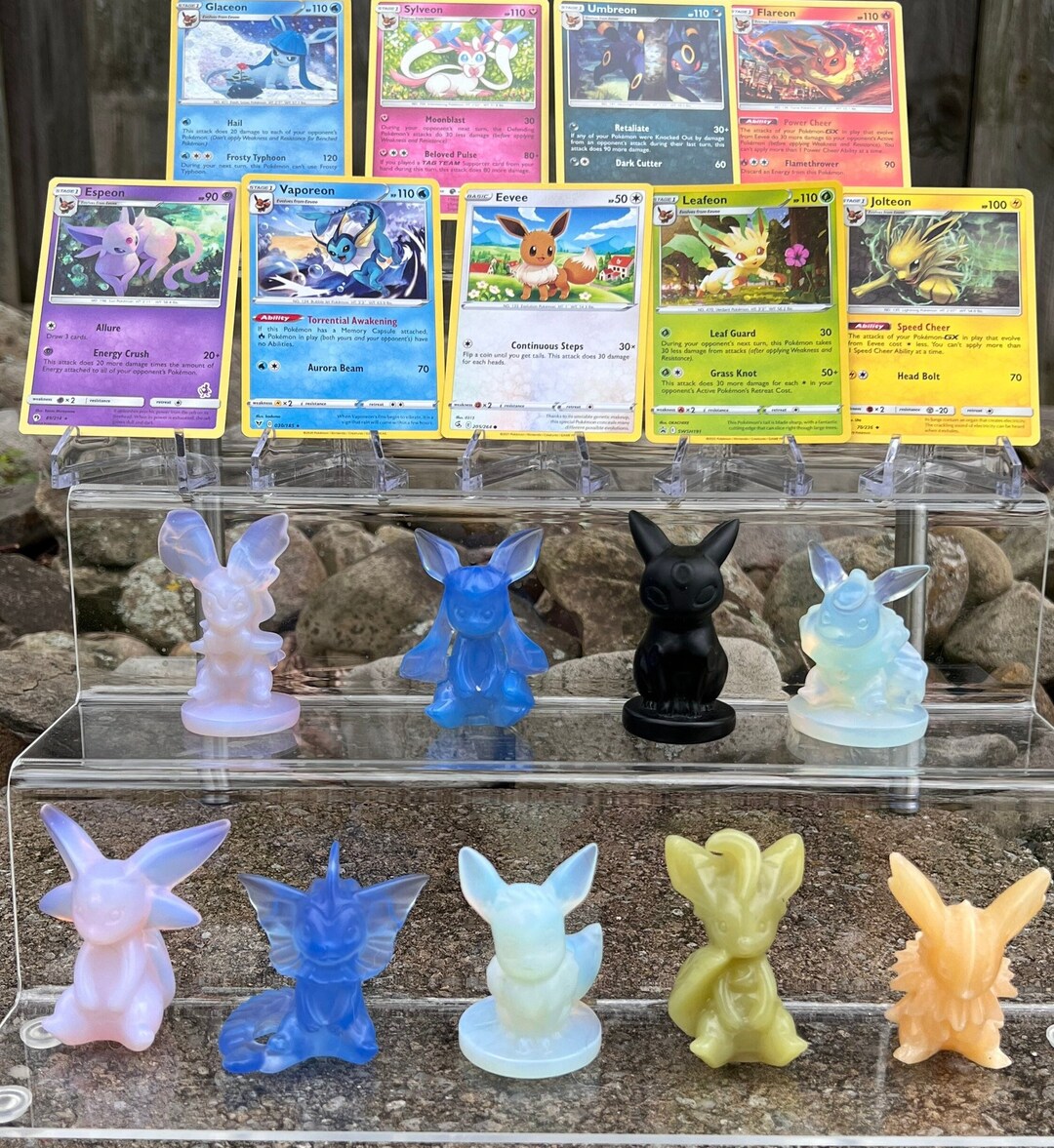 Eeveelutions Crystal Pokémon Figure Eevee Espeon Vaporeon - Etsy