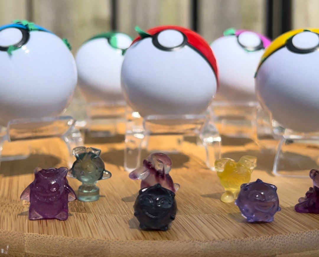 1-rainbow Flourite Pokémon Crystal Hand-carved Mini Figurine( With ...