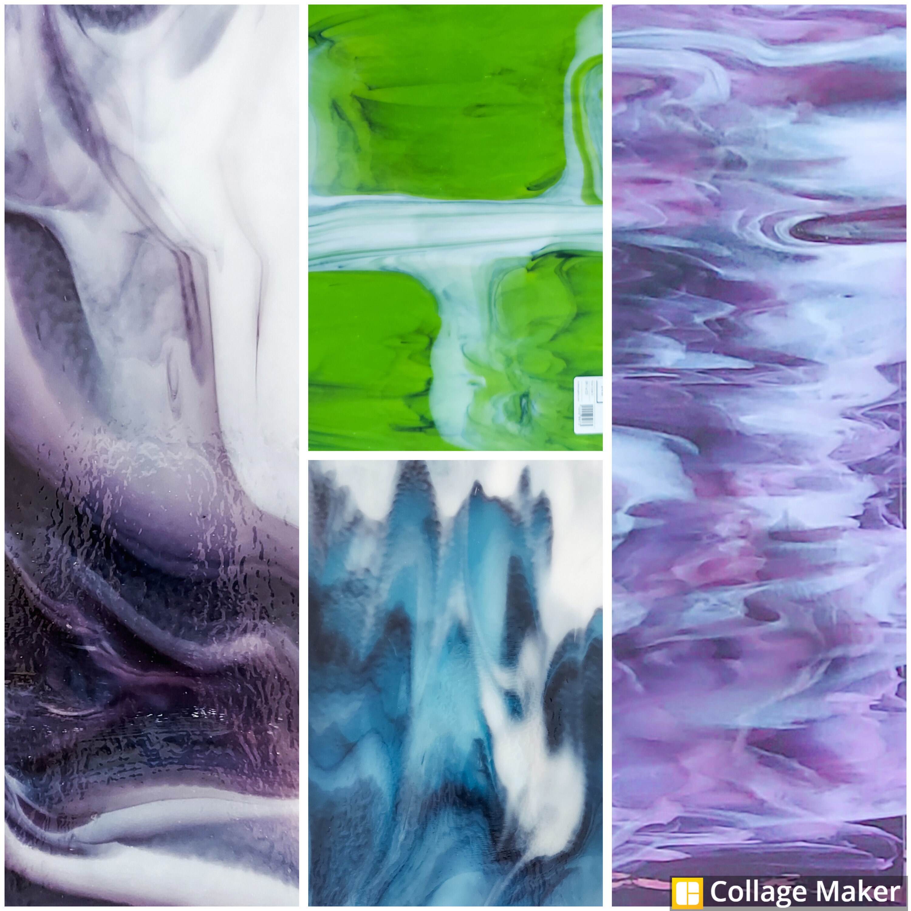 90 COE bullseye Streaky Fusible Glass Sheets. your Choice of 4 Colors ...