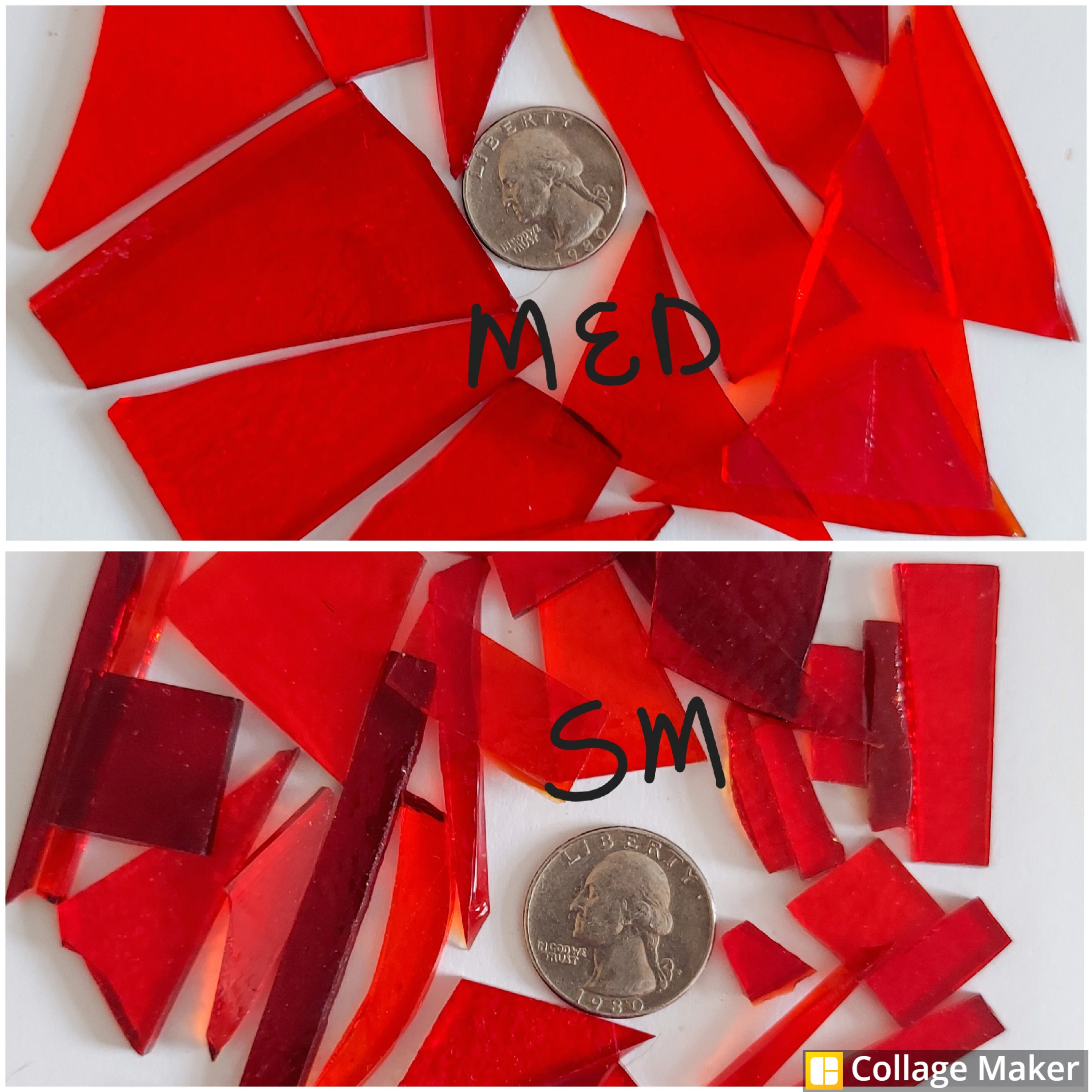 COE 90 Fusible Scrap Glass "red Transparent Mix" or "red Opal Mix ...