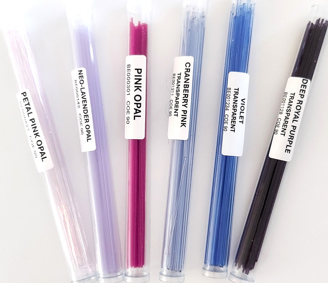GLASS STRINGER SAMPLES- 1 Mm. "pinks & Purples" Choice of 6 Colors. 5 ...