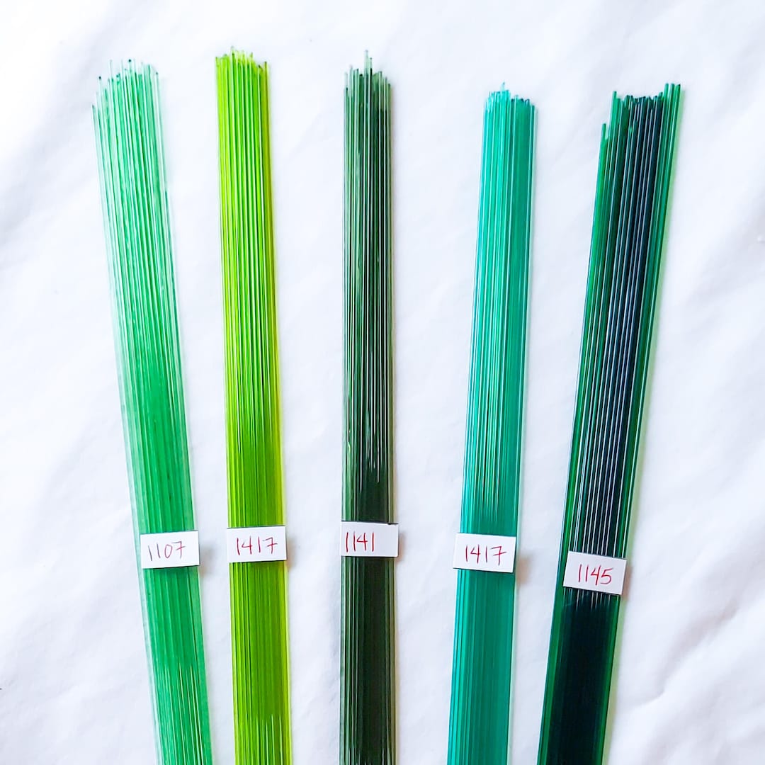 GLASS STRINGERS- COE 90 "green Transparent" 1mm. Bullseye Glass- 5 ...