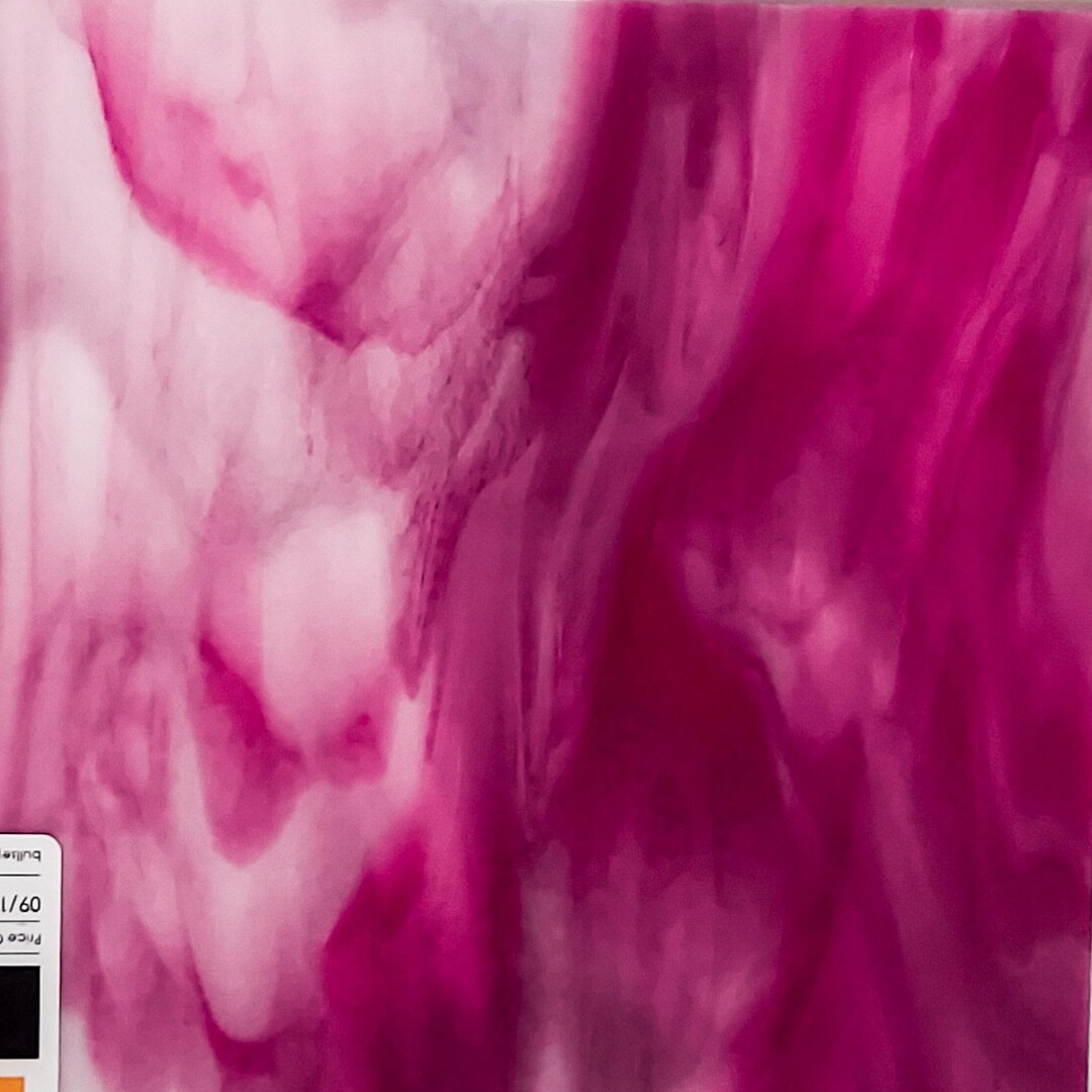 90 COE BULLSEYE "white Opal/cranberry Pink Transparent Streakie ...