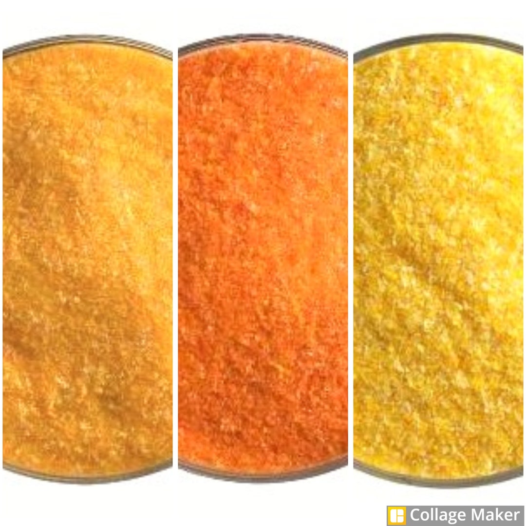 FRIT/POWDER "orange Opals" Fusible Glass- Bullseye COE 90- Various Frit ...