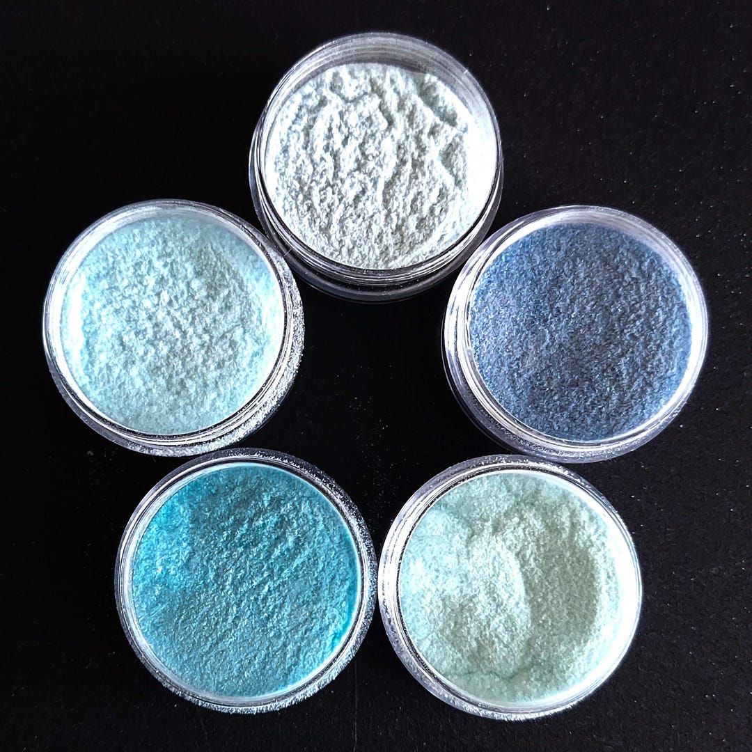 COE90 POWDER GLASS FRIT - "i'm so Blue" 5 Color Sample Set- 5 Colors/1 ...