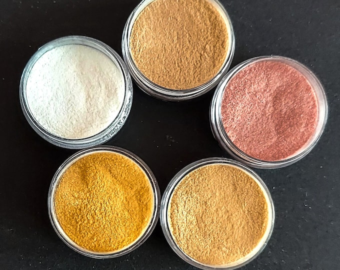 COE90 POWDER GLASS FRIT - "brownie Points" 5 Color Sample Set- 5 Colors ...