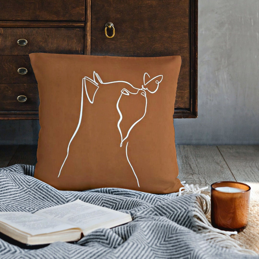 Cottage Core Cat With Butterfly Pillow Cover, Cat Pillows, Cat Decor ...