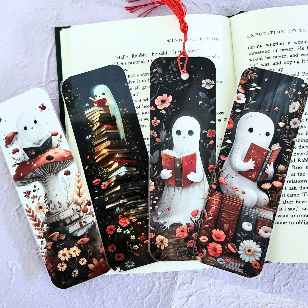 Set of Four Cute Ghost Bookmarks, Gifts for Book Lovers, Gift for Ghost ...