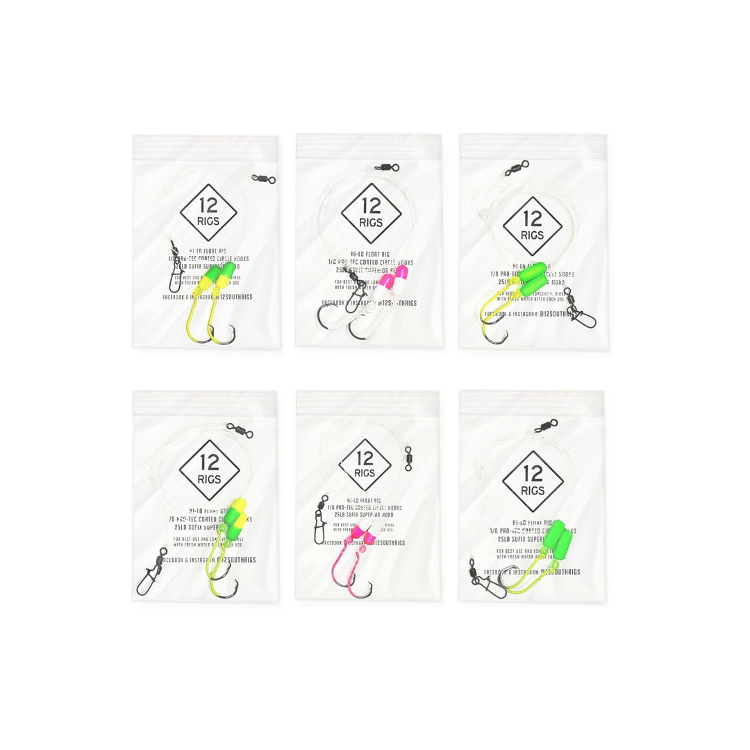 6 Pack 'coquina Shells' Pompano Rigs Pro-tec Coated Circle Hooks Tied ...