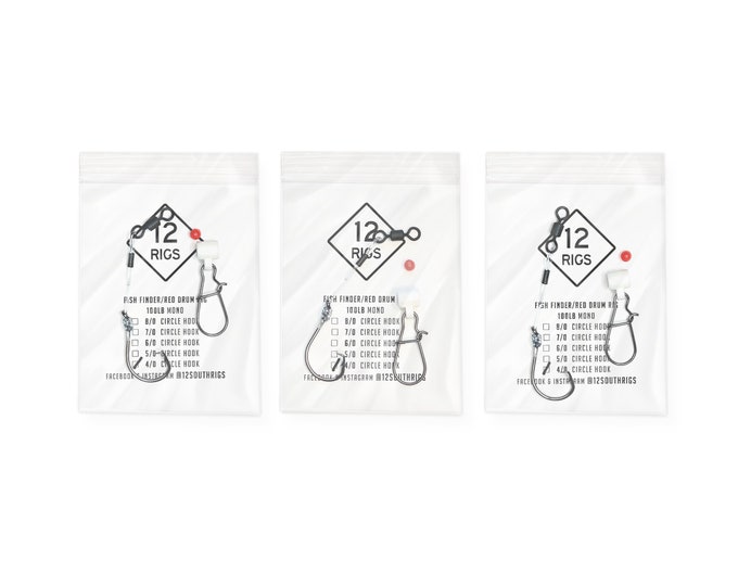 3 Pack 'hatteras Style' Fish Finder Red Drum Surf Fishing Rigs 100LB ...