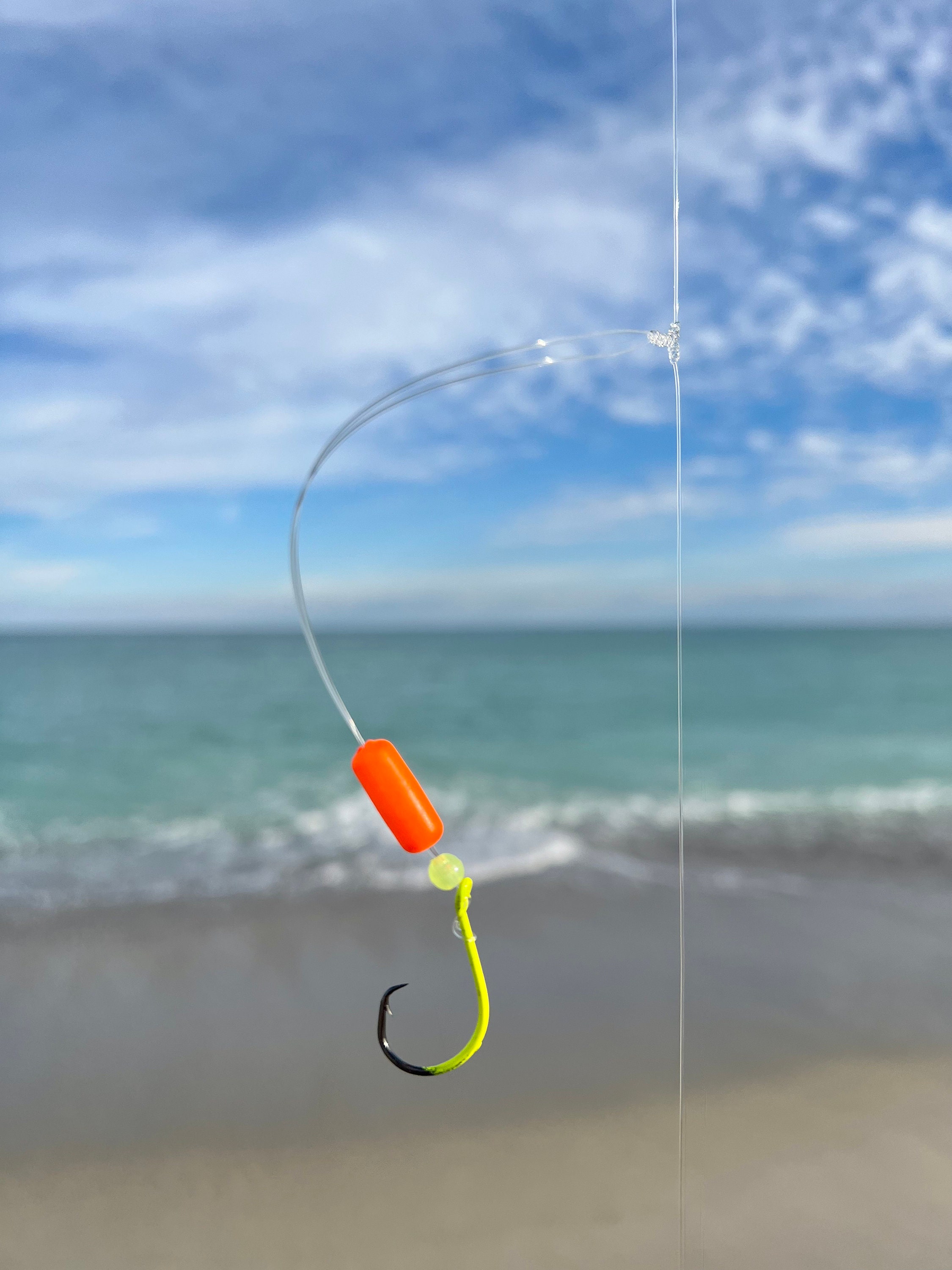 6 Pack 'sand Flea' Pompano Rigs Pro-tec Coated Circle Hooks Tied With T ...