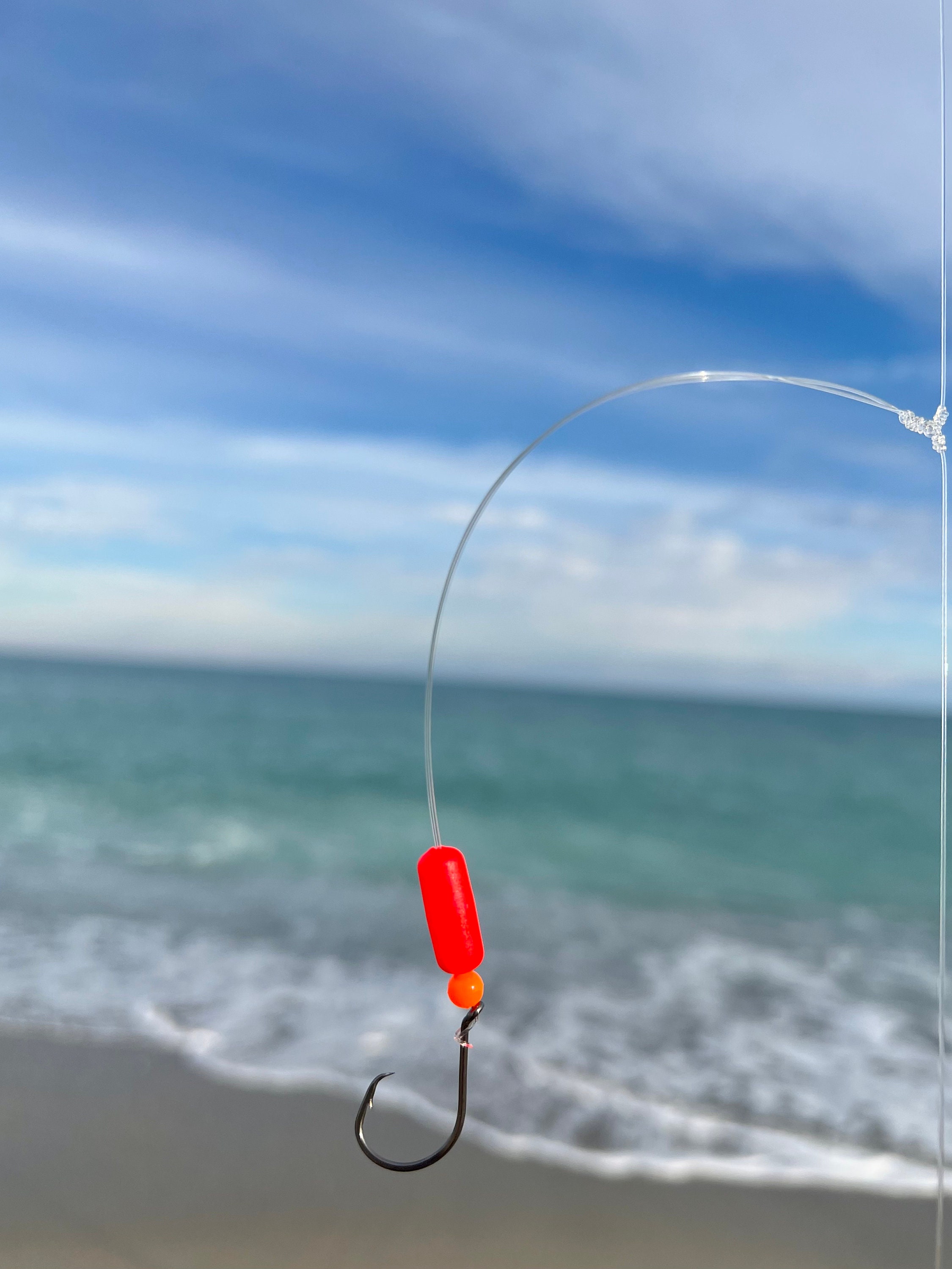 6 Pack 'sand Flea' Pompano Surf Fishing Hi-lo Rig Tied With T-knot 25 ...