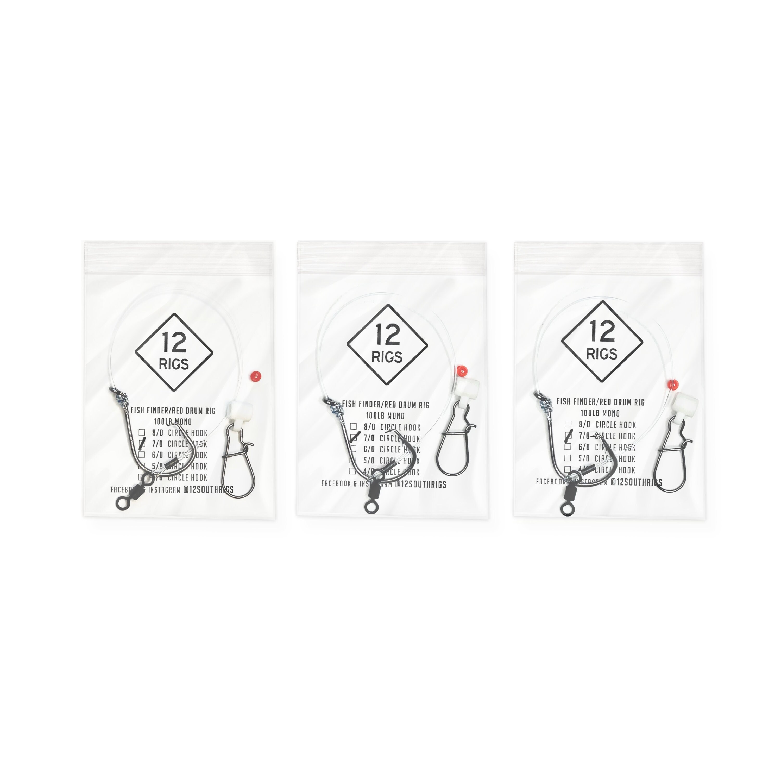 3 Pack 'fish Finder' Red Drum Surf Fishing Rigs 100# Mono - Etsy