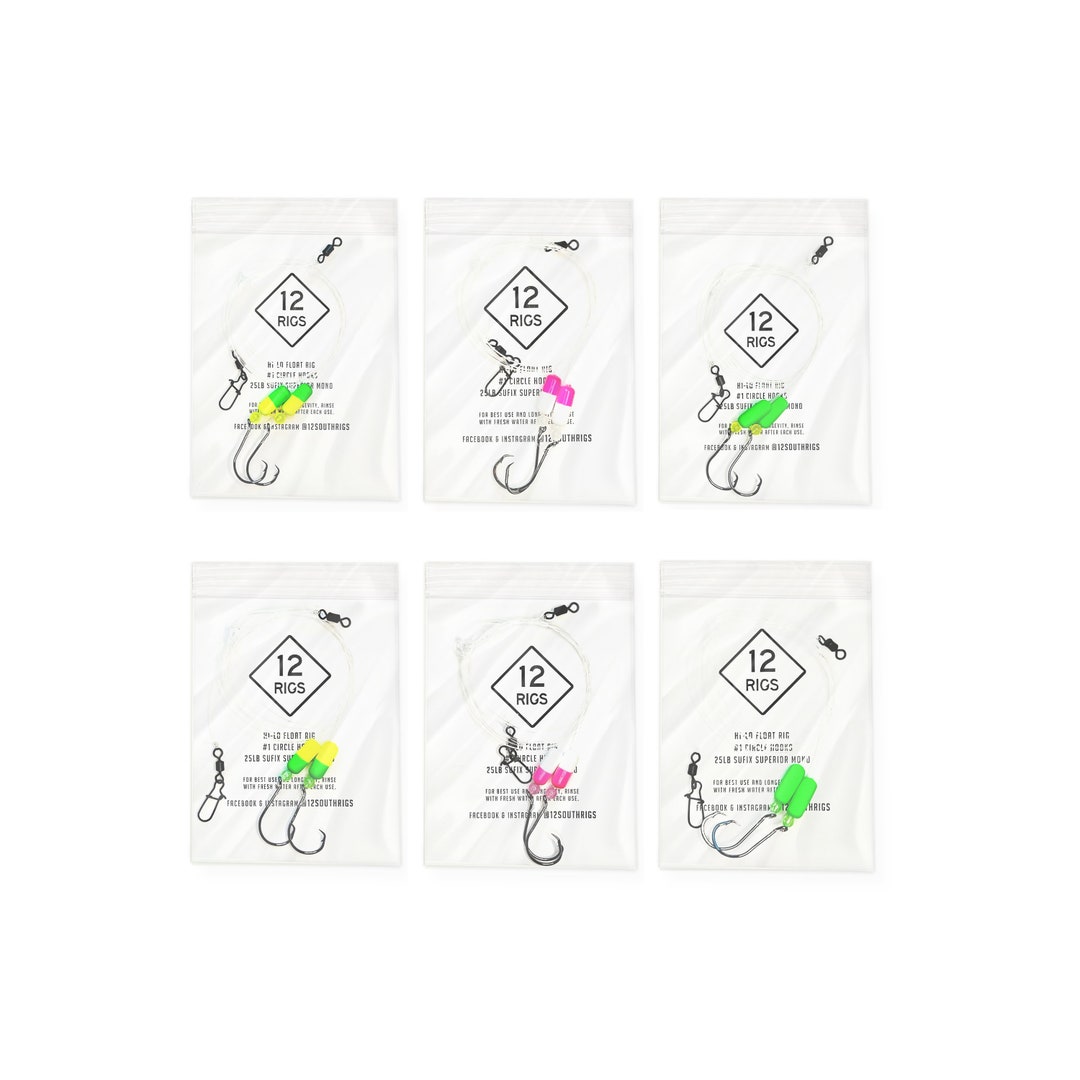 6 Pack 'coquina Shells' Pompano Surf Fishing Hi-lo Rig Tied With T-knot ...