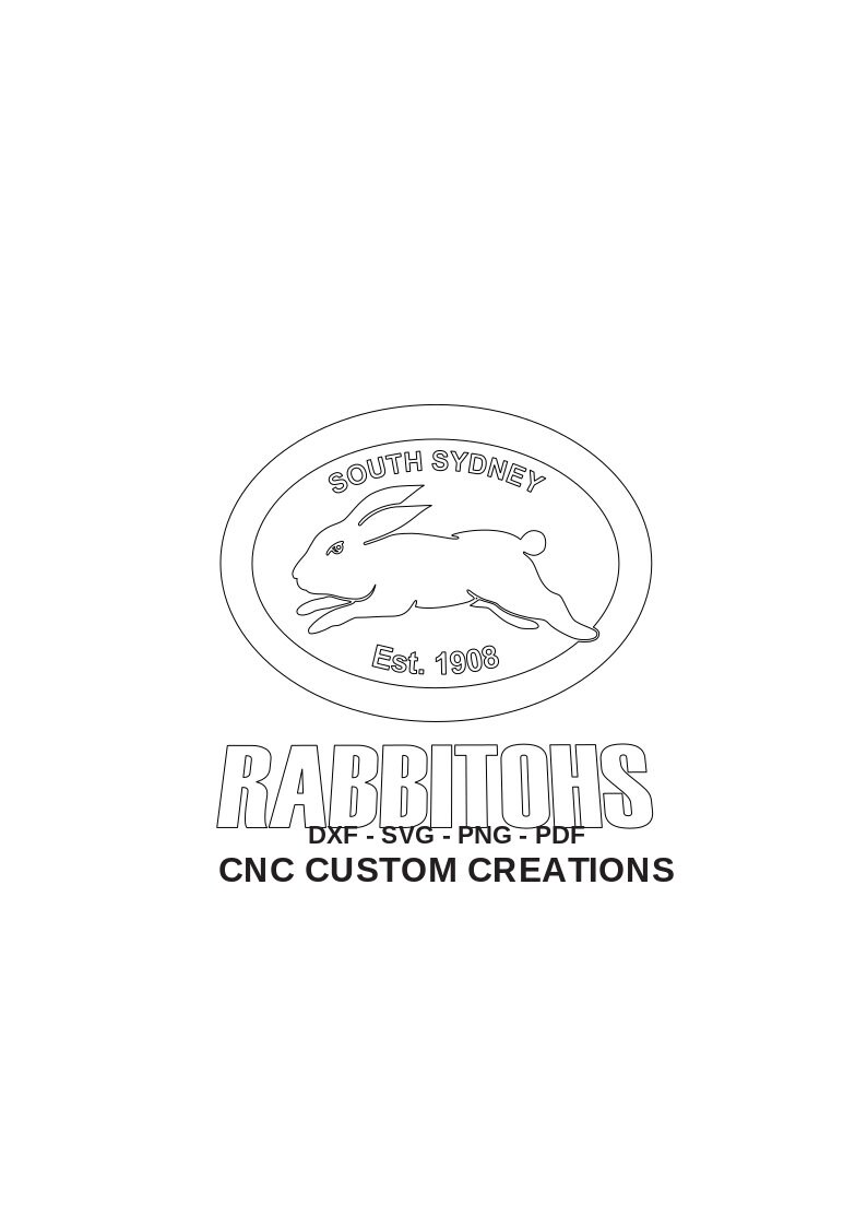NRL SVG South Sydney Rabbitohs Rugby League Logo Vector File Digital ...