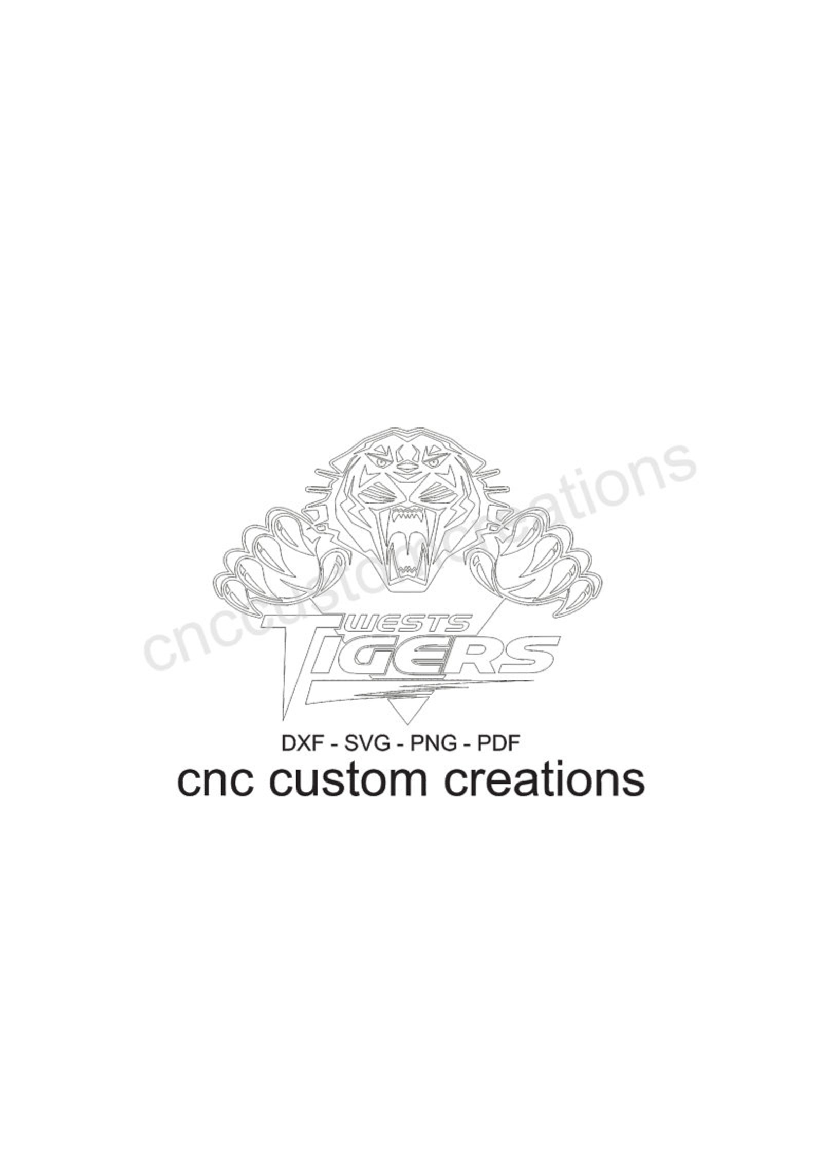 NRL SVG Wests Tigers Rugby League Logo Vector File Digital Download Dxf ...