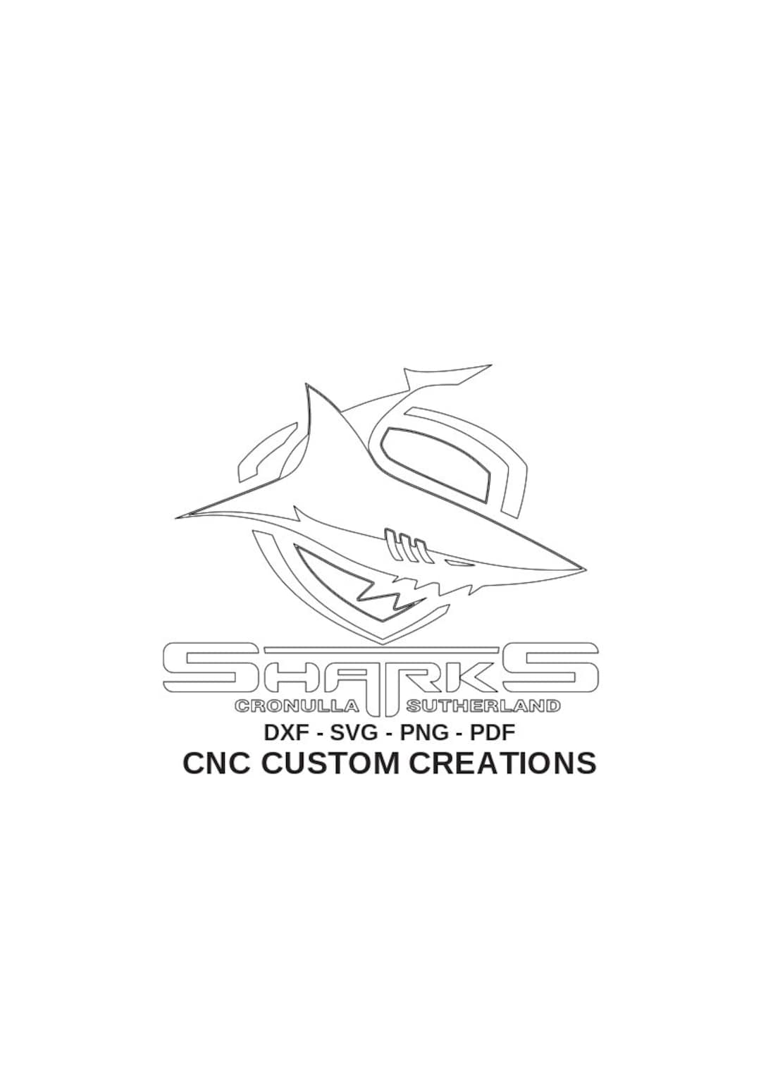 NRL SVG Cronulla Sharks Rugby League Logo Vector File Digital - Etsy
