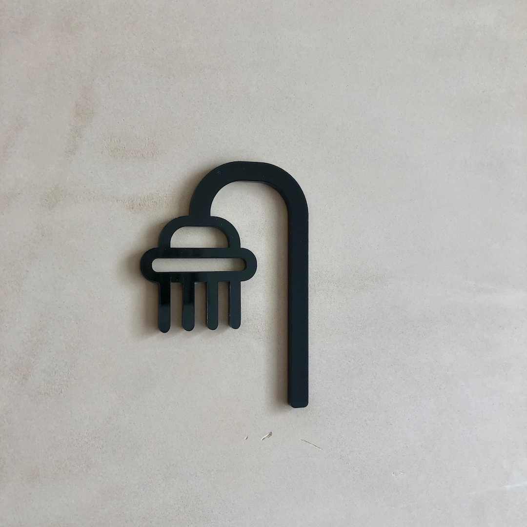 Shower Sign / Modern Simple Bathroom Toilet Door Symbol Design ...