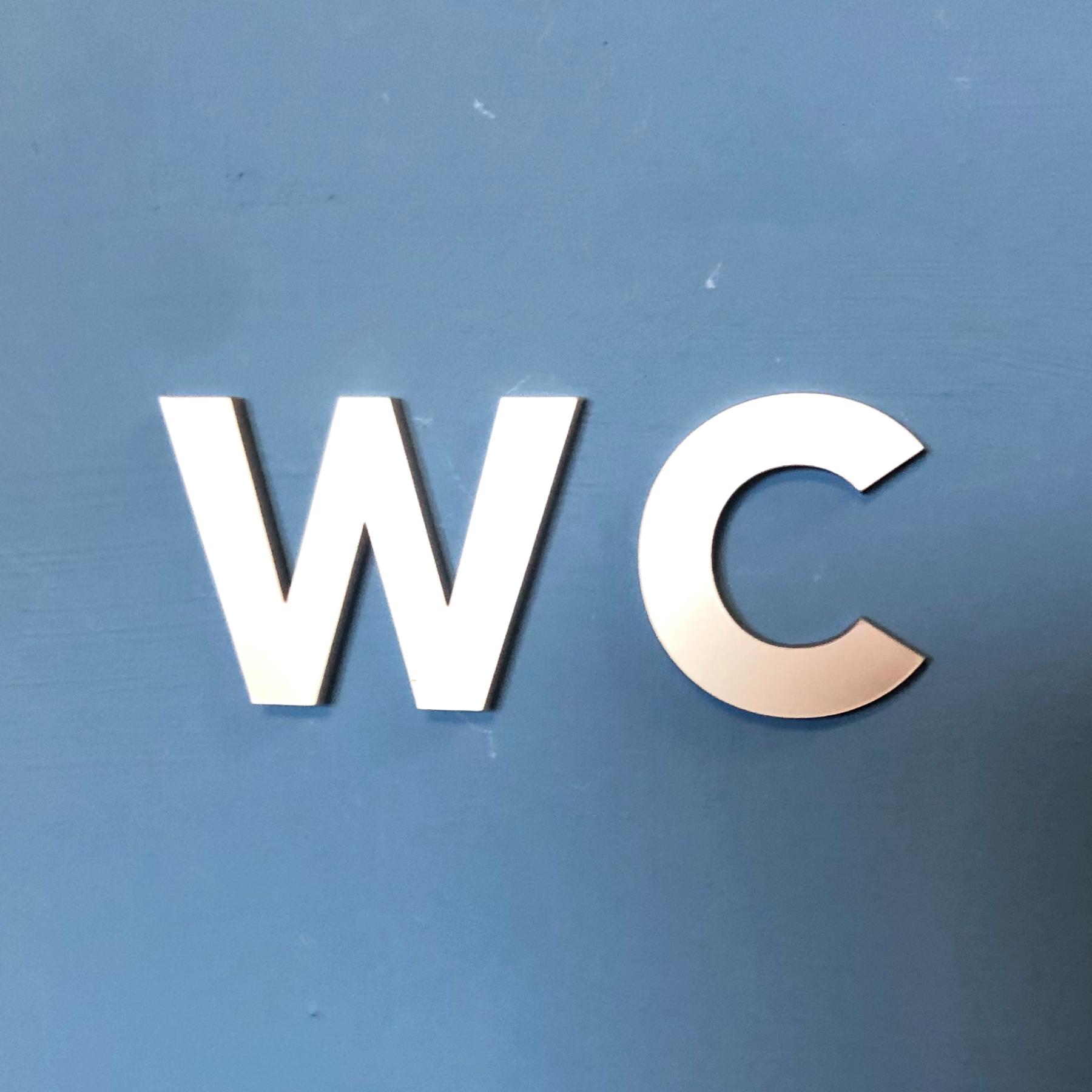 Modern Acrylic WC Sign: Simple Toilet Door Symbol for Home and Business ...