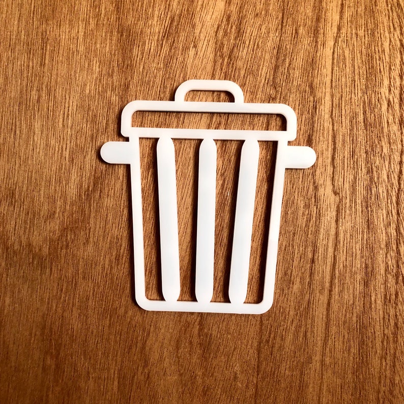 Rubbish Bin Sign / Modern Simple Door Sign Design / Acrylic Sign for ...