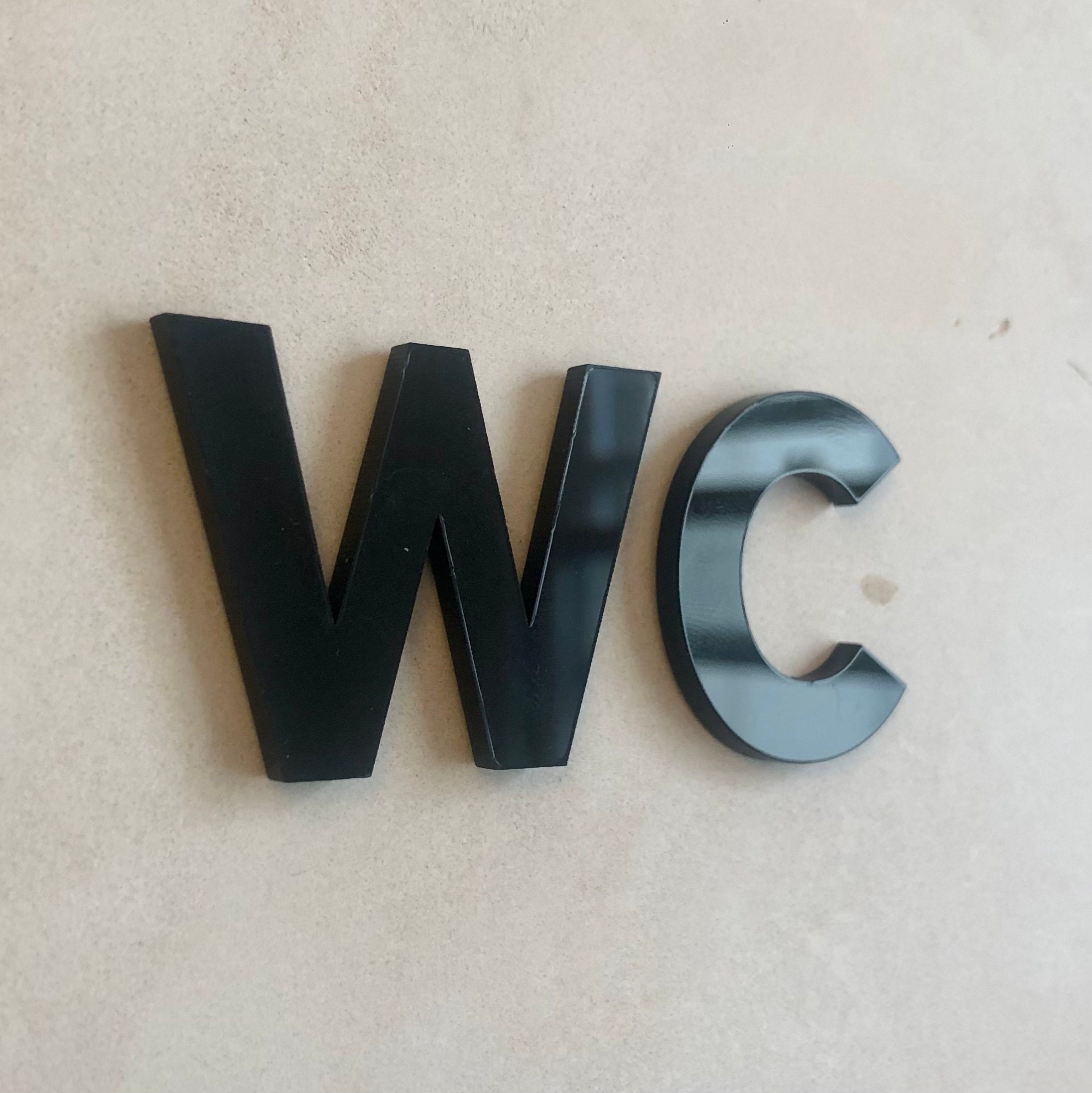 WC Sign / Modern Simple Bathroom Toilet Door Symbol Design / Acrylic ...