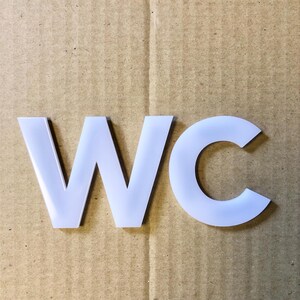 WC Sign / Modern Simple Bathroom Toilet Door Symbol Design / Acrylic ...