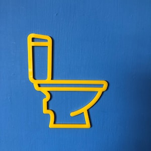 Toilet Sign / Modern Simple Bathroom Door Symbol Design / Acrylic Sign ...