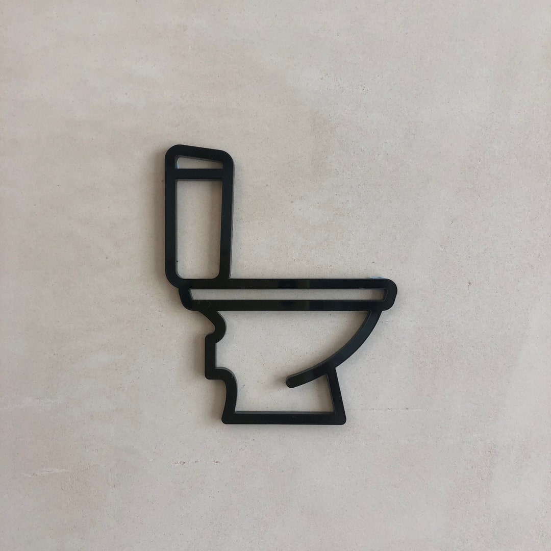 Toilet Sign / Modern Simple Bathroom Door Symbol Design / Acrylic Sign ...
