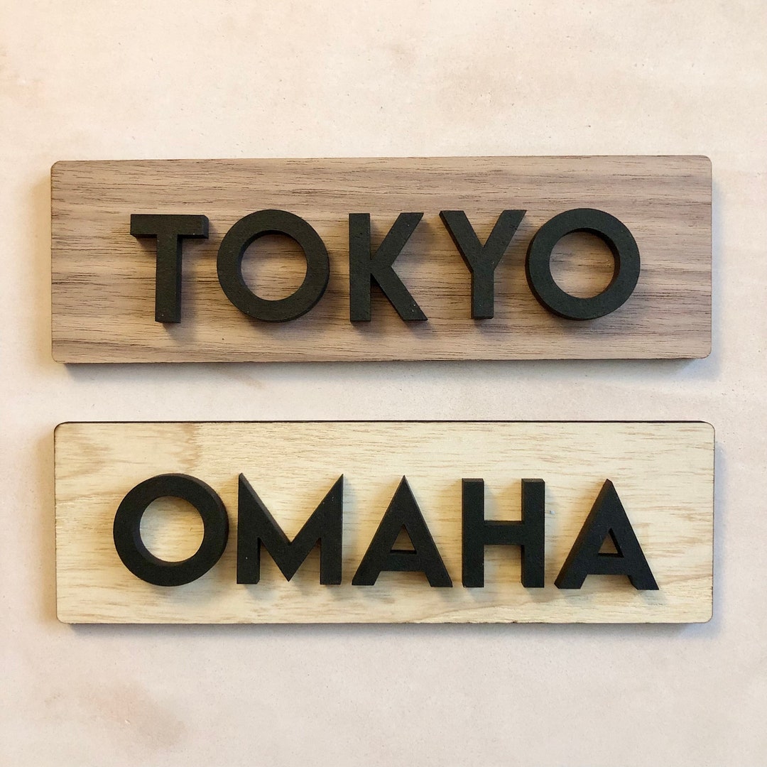 City Name Sign / World Clock Time Zone Plaque / Modern Unique Simple ...