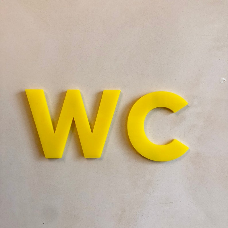 Modern Acrylic WC Sign: Simple Toilet Door Symbol for Home and Business ...