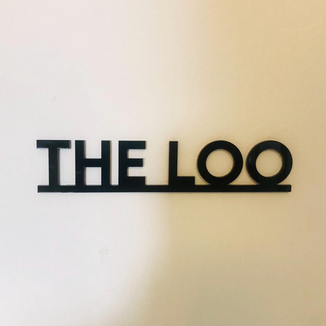The Loo Modern Acrylic Toilet Sign: Minimalist Bathroom Door Design - Etsy