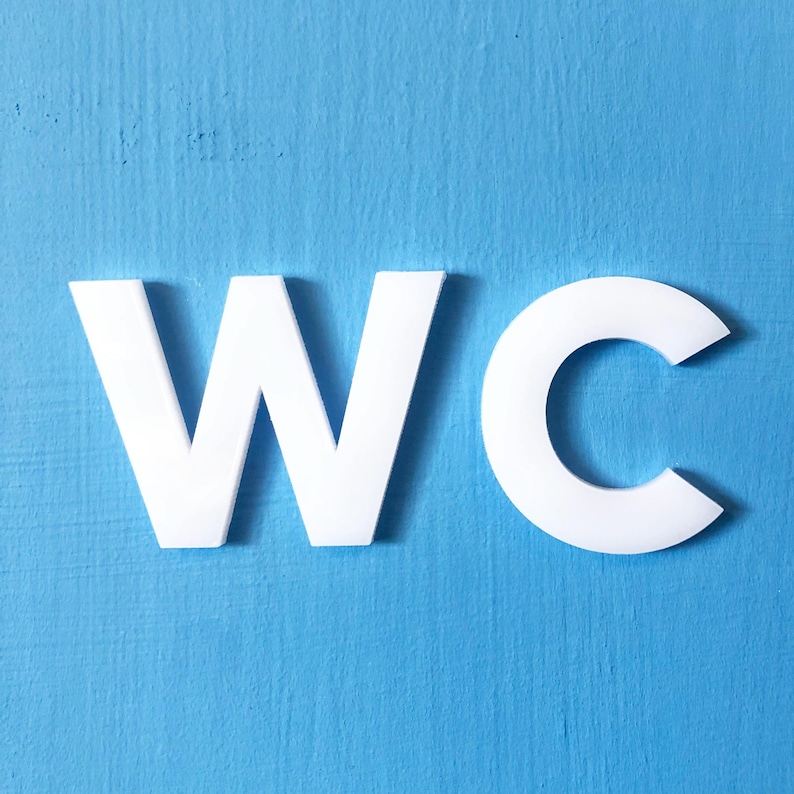 Modern Acrylic WC Sign: Simple Toilet Door Symbol for Home and Business ...