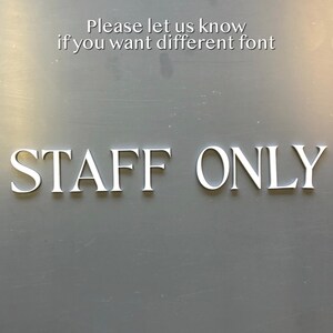 Staff Only Sign / Modern Simple Door Symbol Design / Acrylic Sign for ...