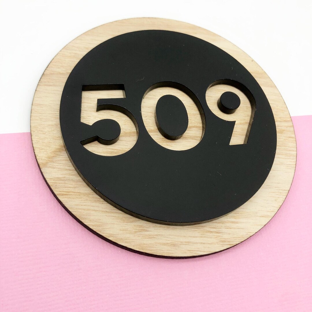 Custom Round Wood and Acrylic Room Number Plaque | Hotel Room, Airbnb ...