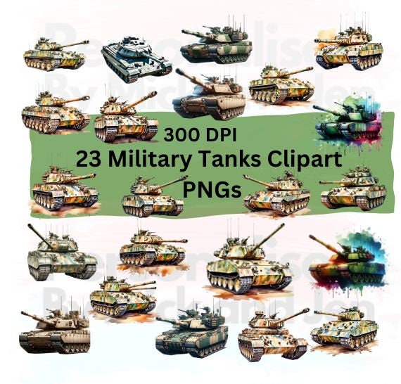 23 Military Tanks Clipart Png Bundle 300 DPI - Etsy