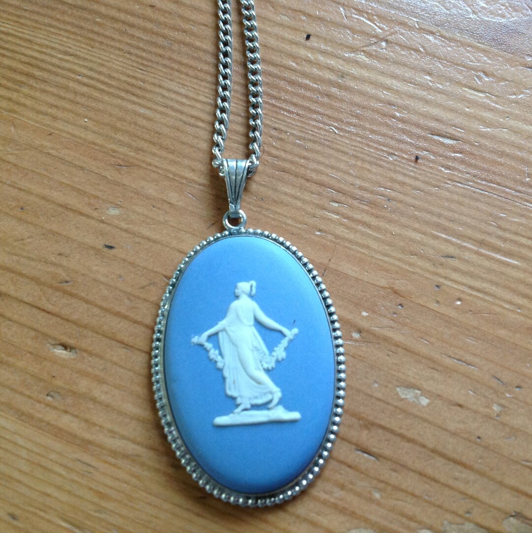 Wedgwood Blue Jasper Pendant - Etsy
