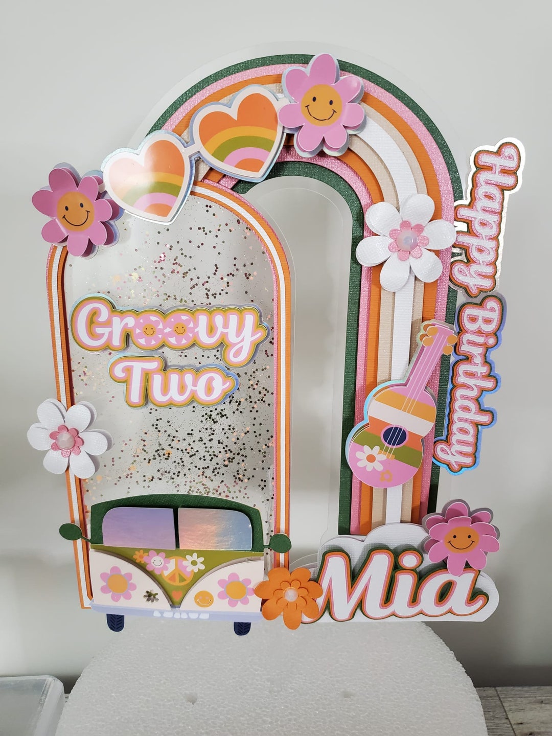 Groovy Cake Topper, Groovy Two Caketopper, Hippies Caketopper, Groovy ...